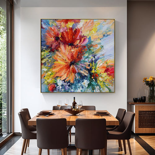 Red Flower Still Life Painting