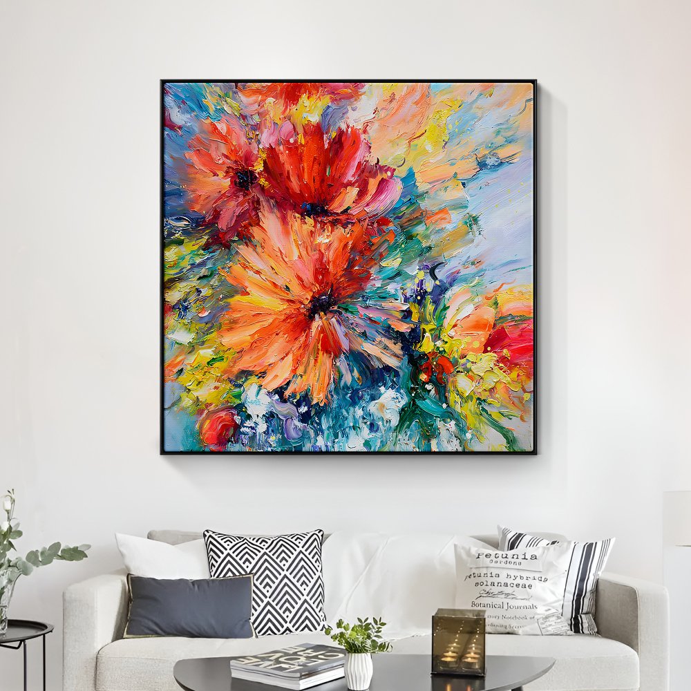 Red Flower Still Life Painting